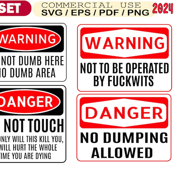 Funny Warning Sticker Set - Etsy