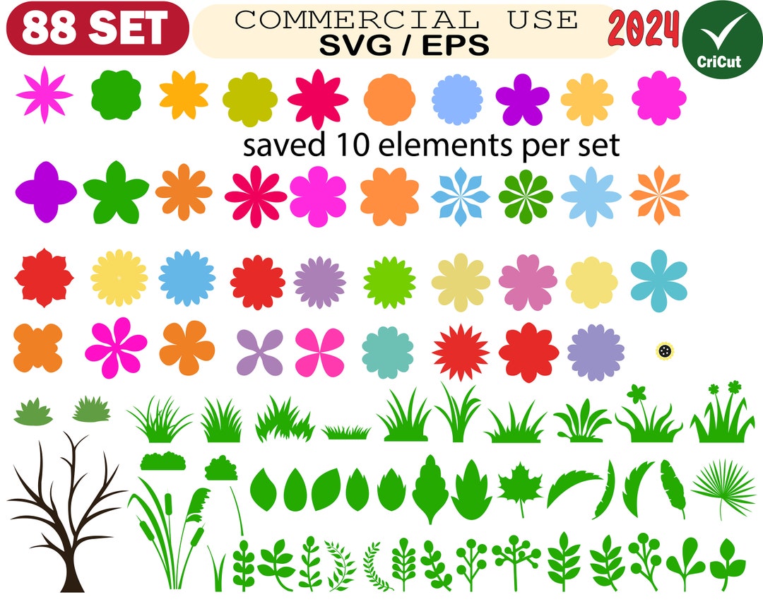 Flower Clipart Svg, Flower Svg Bundle, Flowers Svg, Flowers Cricut ...