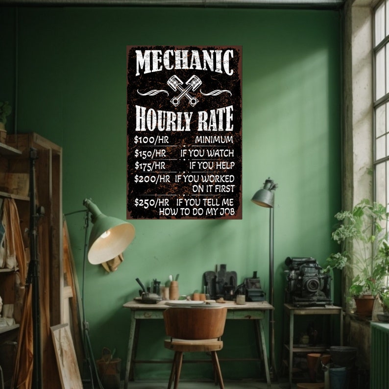 Mechanic Humor Poster, Funny Garage Decor, Mechanic Shop Sign, Mechanic ...