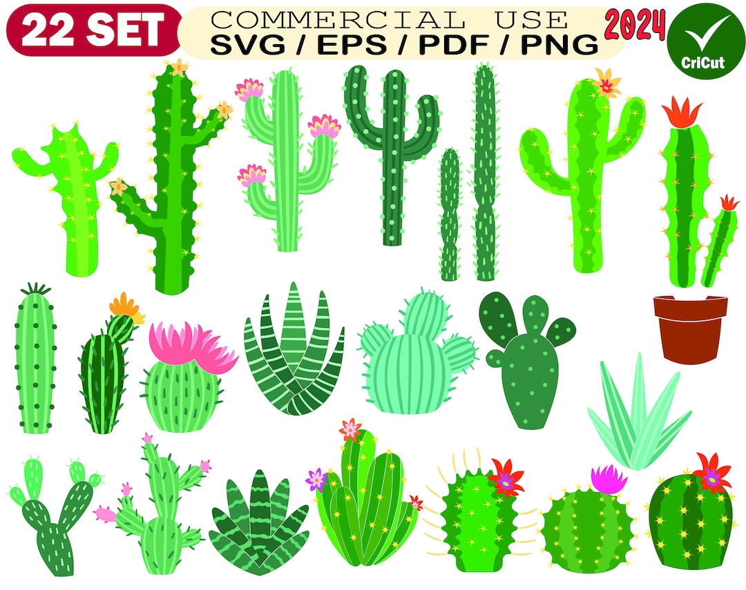 Cactus SVG, Cactus Svg Bundle, Cacti Svg File for Cricut, Cacti Cut ...
