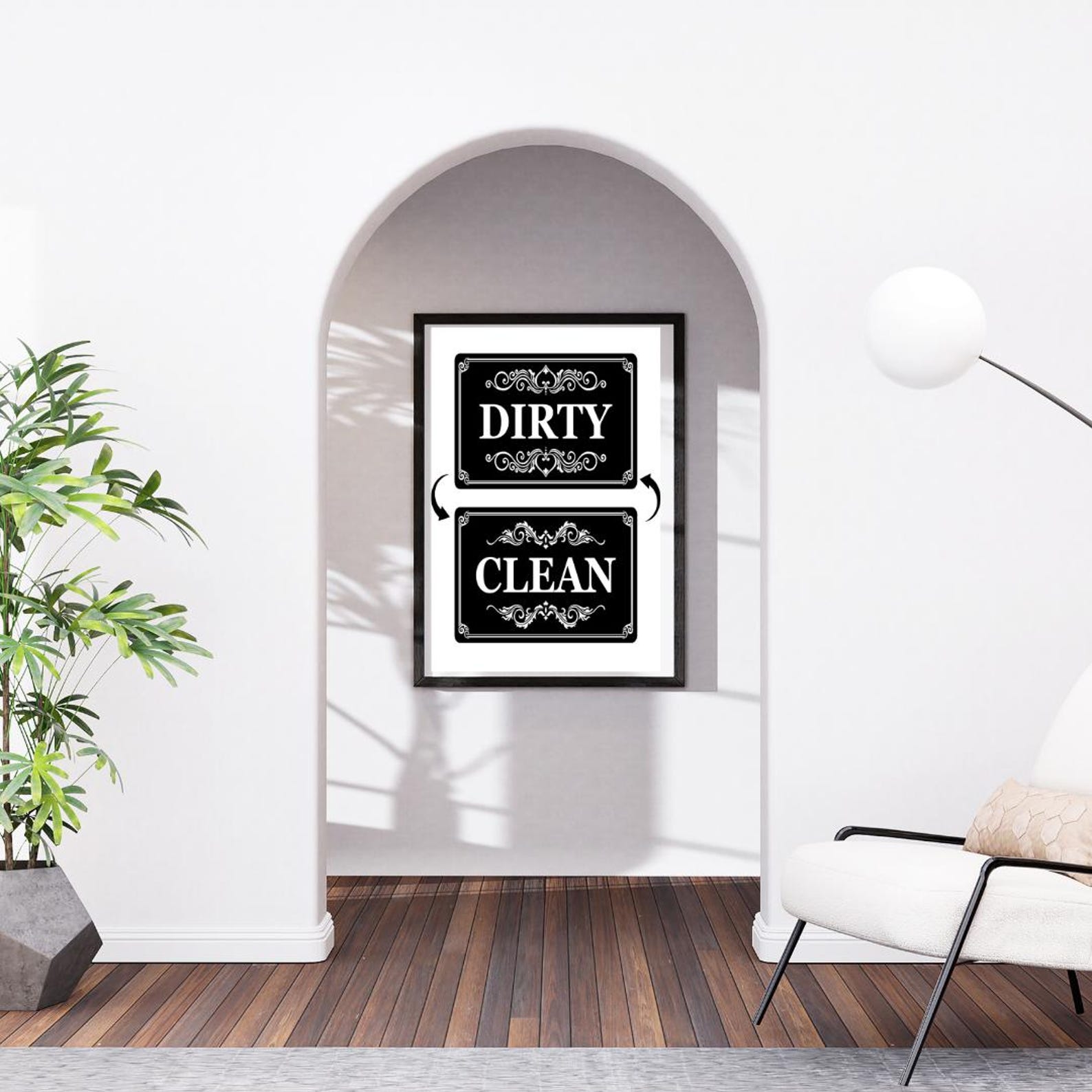 Dishwasher Poster, Clean Dirty Sign, Kitchen Decor, Functional Kitchen ...