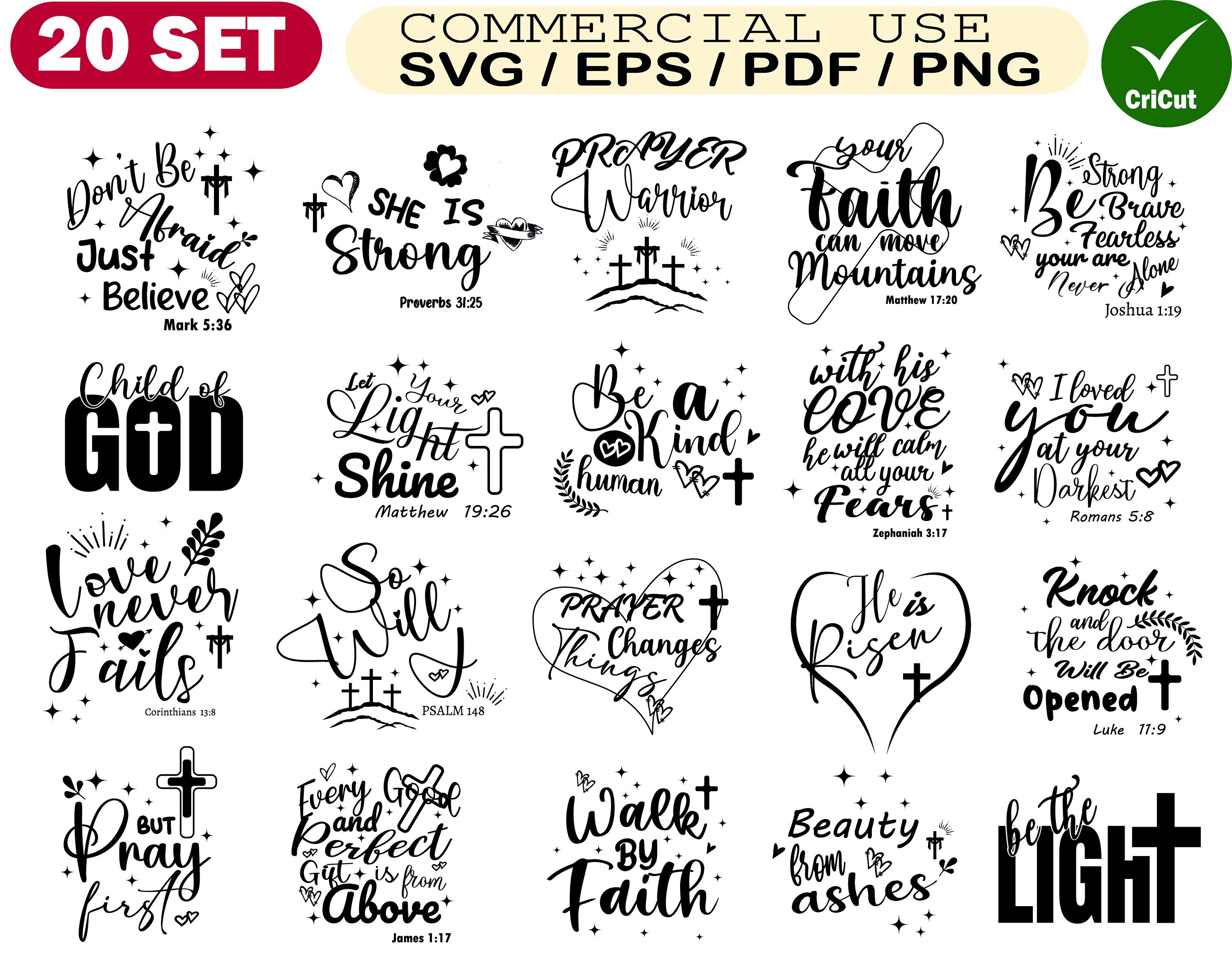 Bible Verse Bundle Svg, Christian Bundle Svg, Faith Bundle Svg, God Svg ...