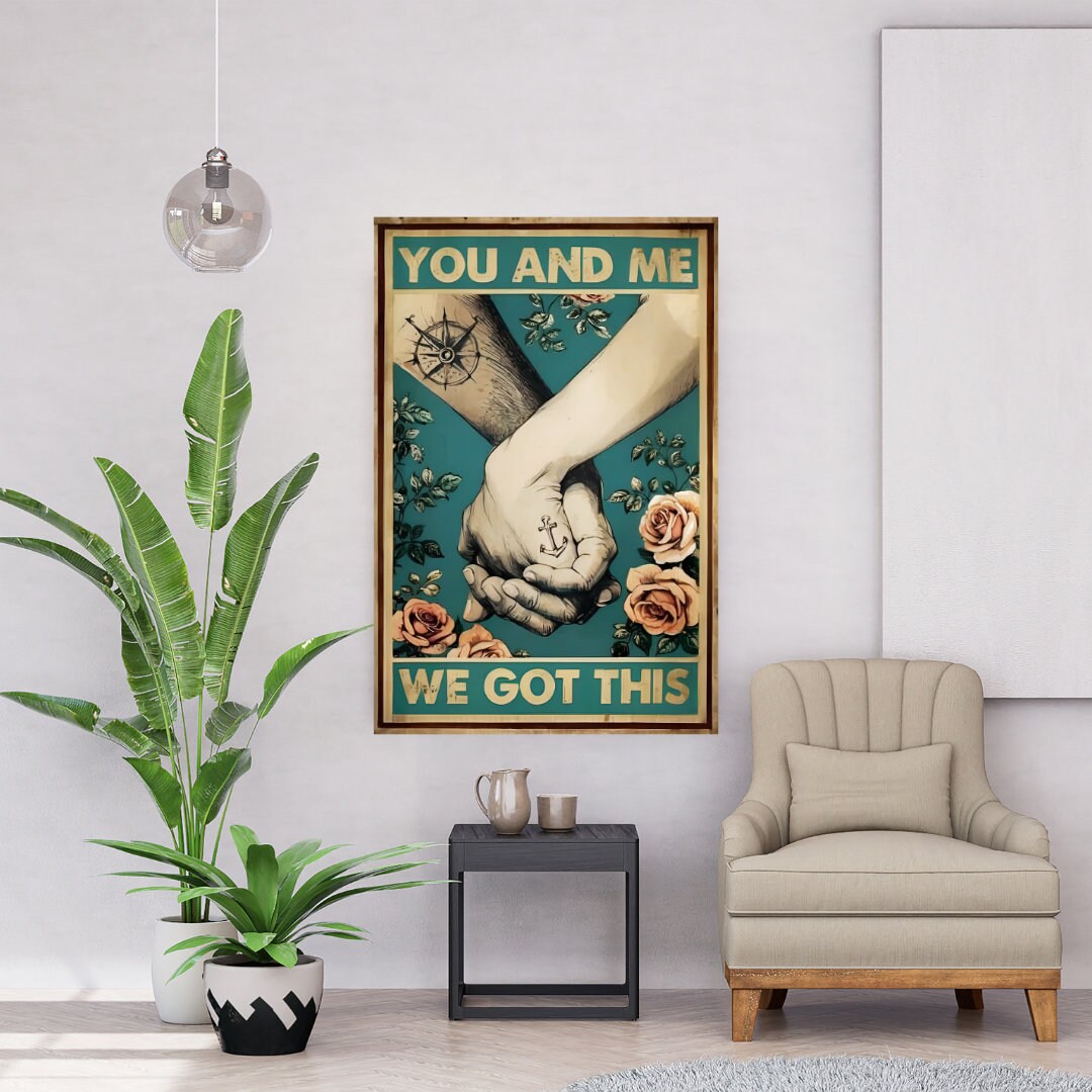 Couple Hands Art, Unity Poster, Romantic Wall Art, Inspirational Quote ...