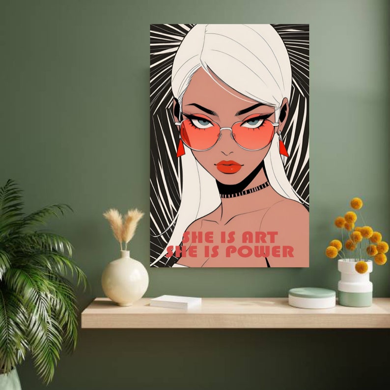 Modern Woman Poster, She is Art, She is Power Poster, Empowered Woman ...