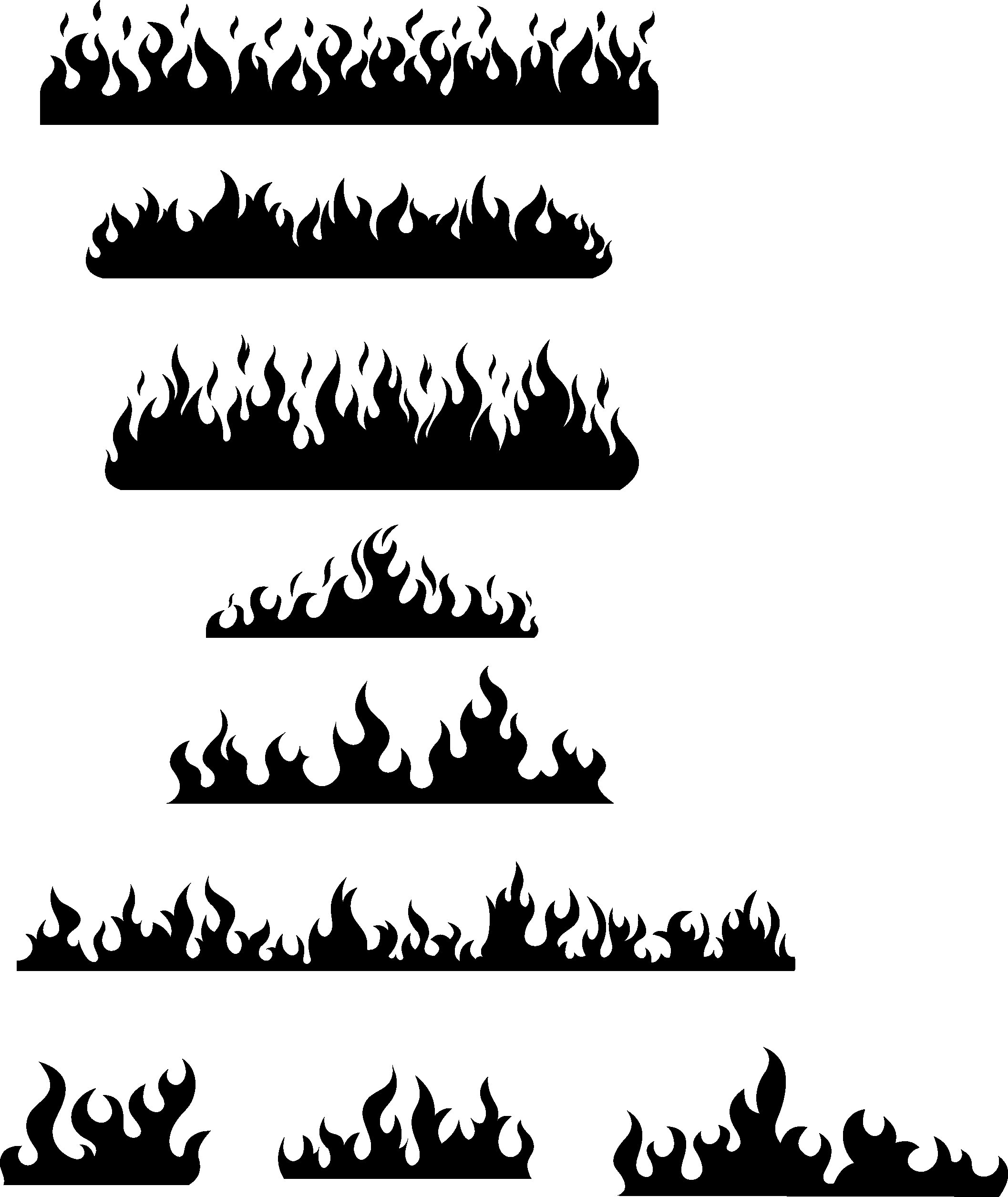 Flame Border Svg Silhouette Fire Border Cut File Cricut Etsy