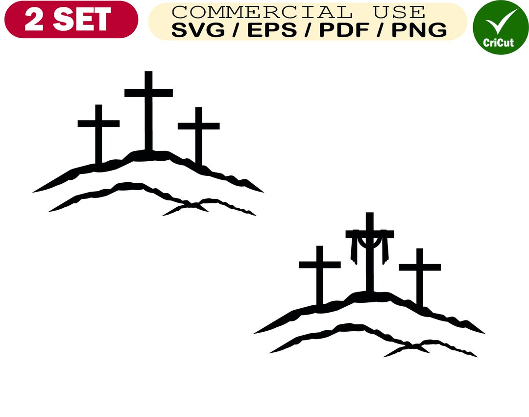 Calvary Cross SVG Bundle | Religious Cross Clipart | Three Crosses SVG ...