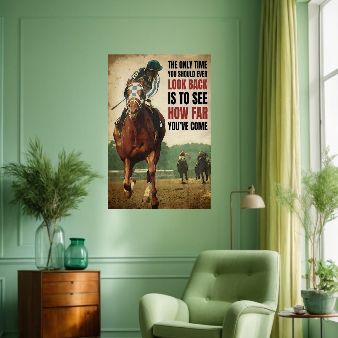 Horse Racing Poster, Inspirational Quote Poster, Horse Poster, Jockey ...