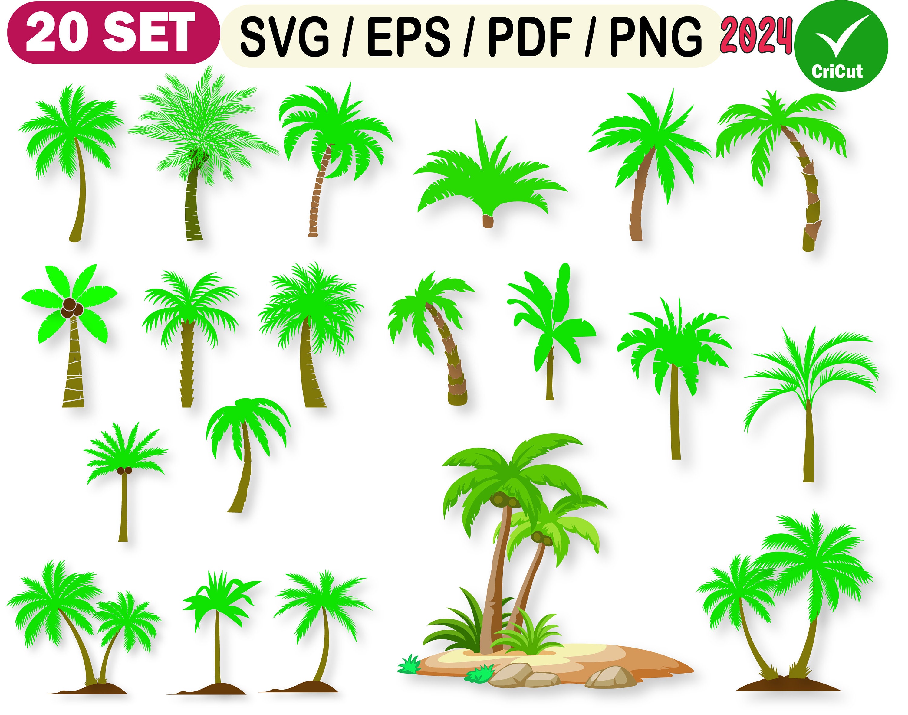 Palm Tree SVG Bundle, Palm Tree Svg, Bundle Palm Tree Clipart Svg, Palm ...