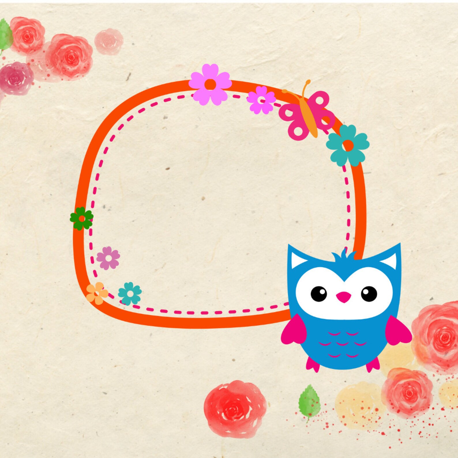 Owl Frame SVG | Cute Owl Clipart | Baby Owl PNG | Floral Frame SVG ...