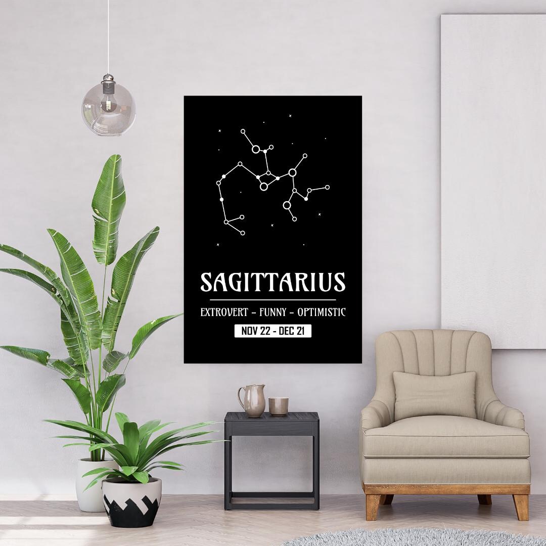 Sagittarius Zodiac Poster,minimalist Astrology Wall Art,zodiac Sign ...