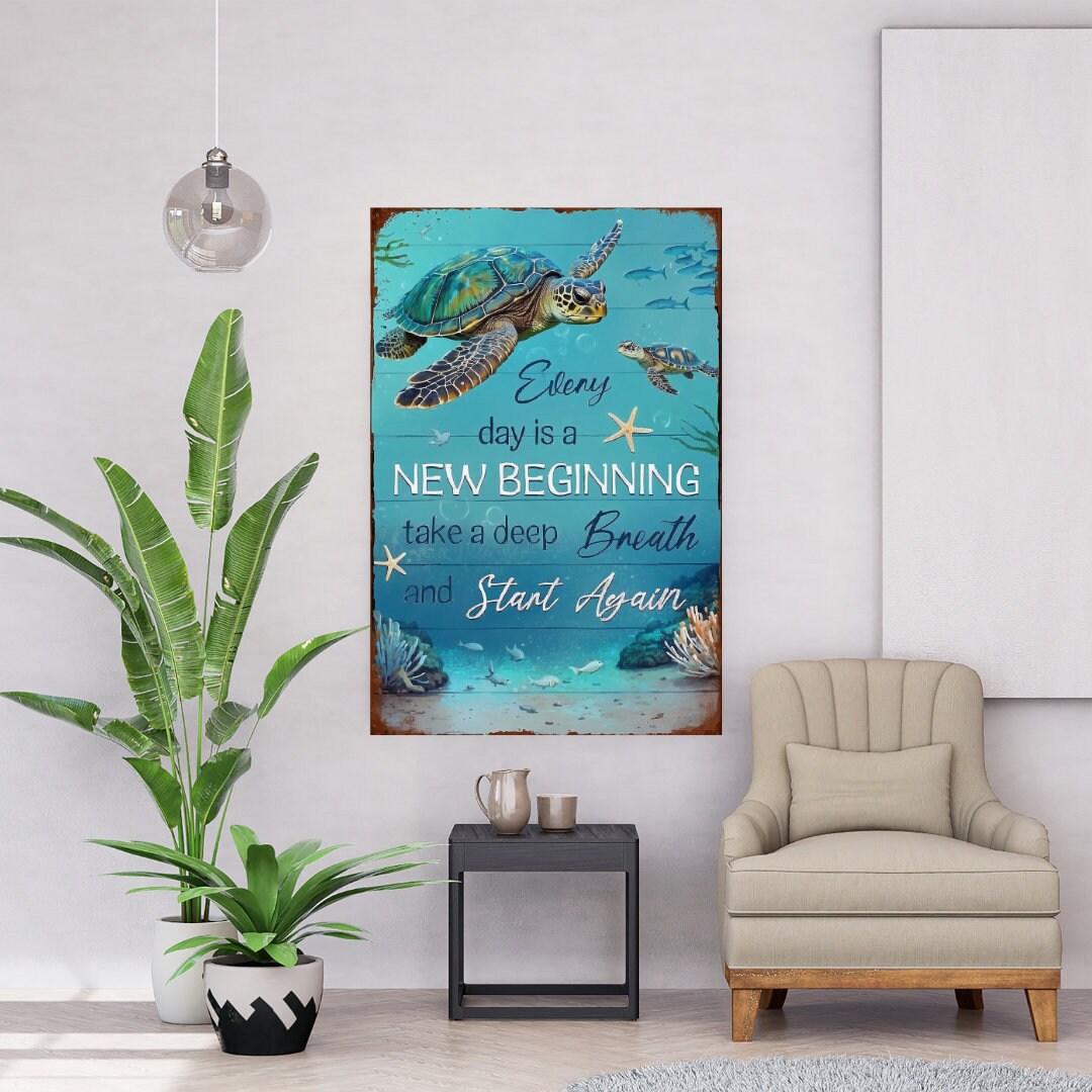 Sea Turtle Wall Art, Inspirational Poster, Ocean Life Decor ...
