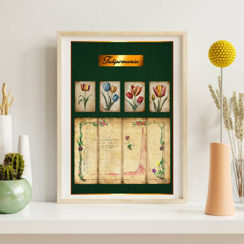 Tulipomania Poster, Tulip Mania Artwork, Historical Stock Market Poster ...