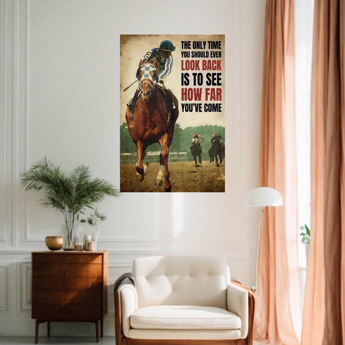 Horse Racing Poster, Inspirational Quote Poster, Horse Poster, Jockey ...