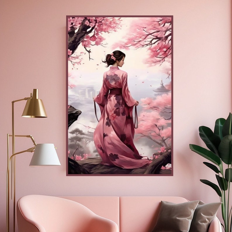 Japanese Style Poster,geisha Painting,japanese Wall Artwork, Home Wall ...