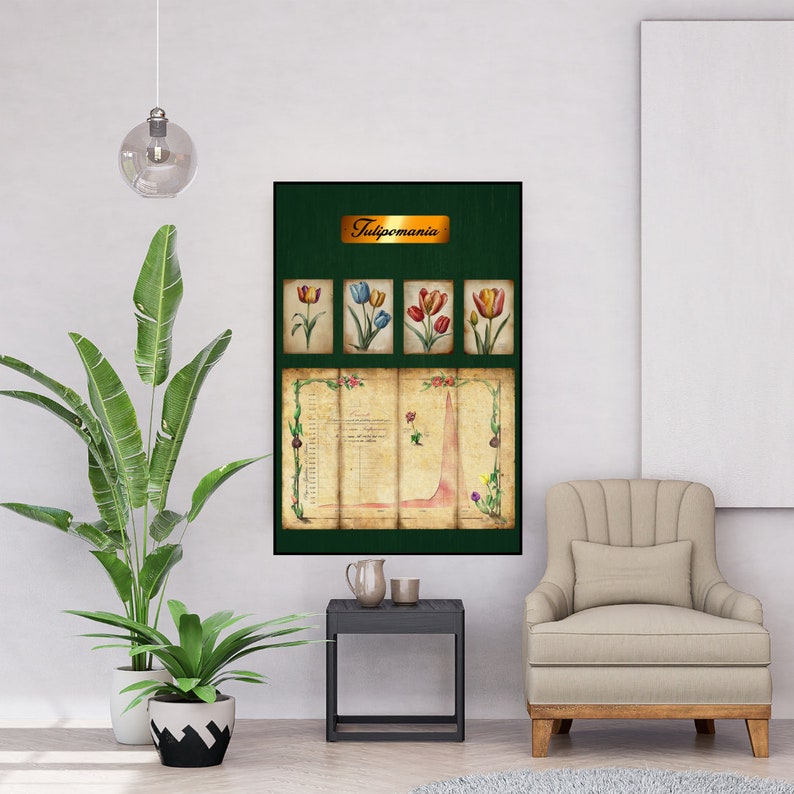 Tulipomania Poster, Tulip Mania Artwork, Historical Stock Market Poster ...