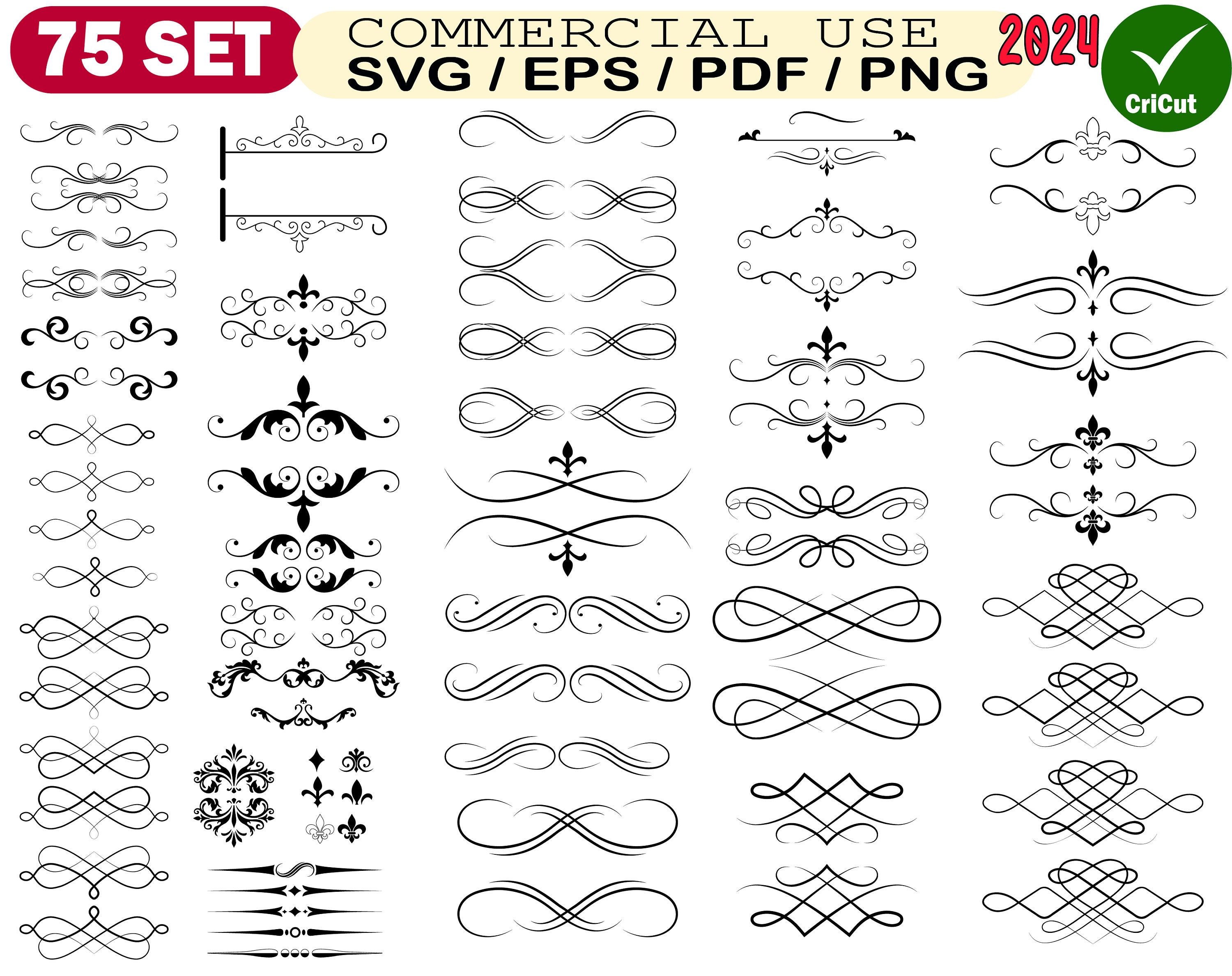 Decorative Elements SVG, Swirls Svg, Thrive Svg, Borders Svg ...