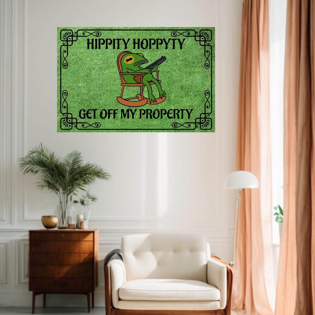 Funny Frog Poster, Humorous Home Decor, Quirky Wall Artwork, Animal ...