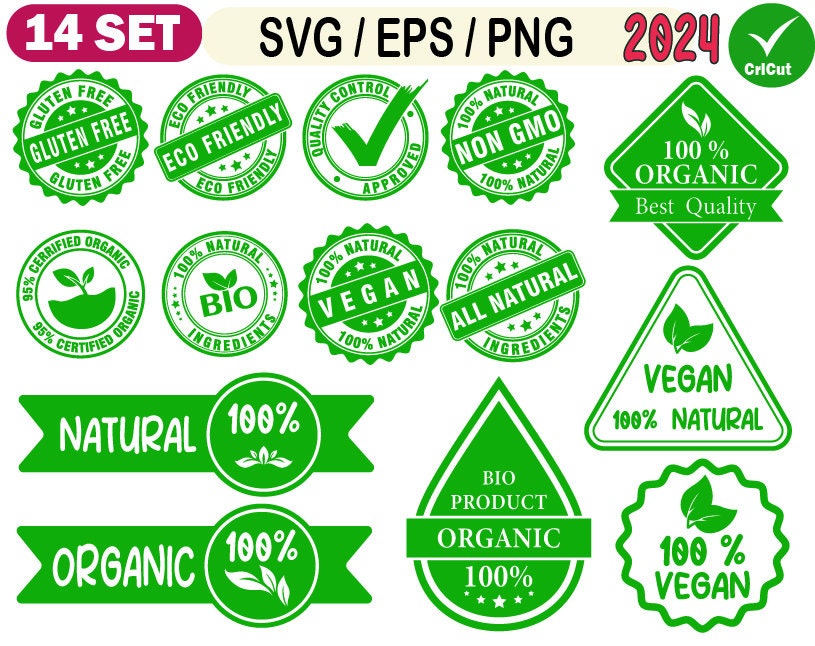 Eco Products Svg, Gluten Free Svg, Vegan Svg, Organic Logo Svg, All ...