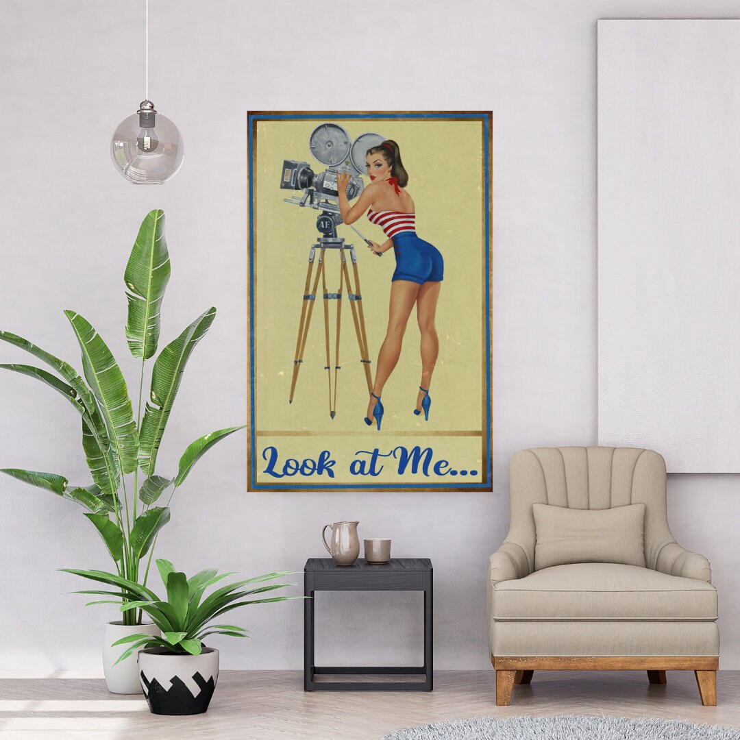 Retro Woman Poster, Look at Me Poster, Wall Decor Classic Poster, Home ...