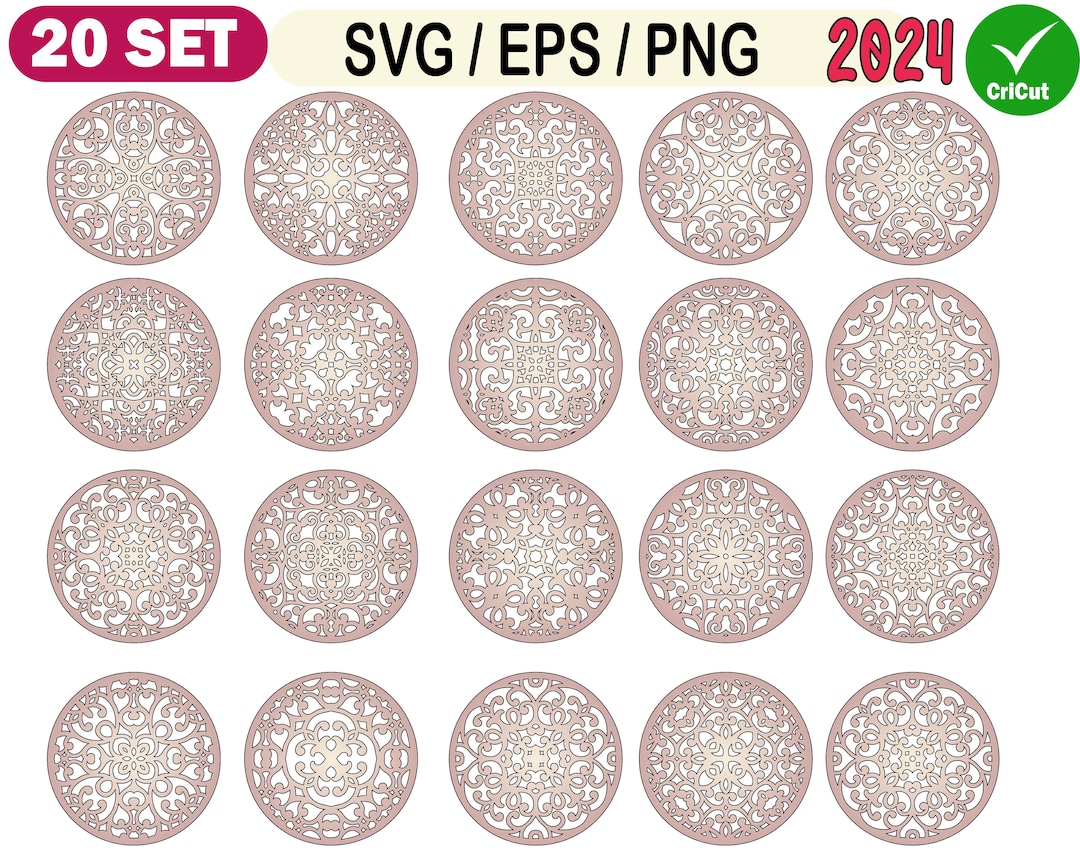 DIY Laser Cut Files,intricate Mandala Svg,round Ornament Designs ...