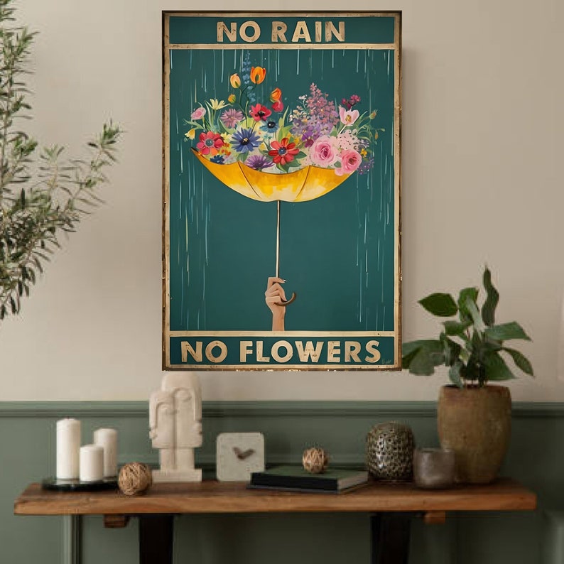 Inspirational Quote Poster, Floral Art Print, Motivational Wall Art ...