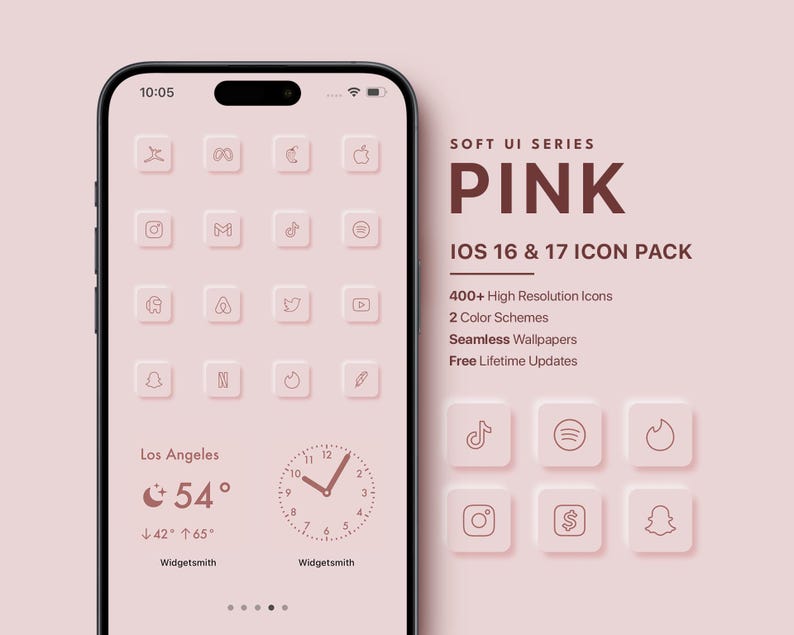 Pink Minimalist App Icons for iPhone | Custom Homescreen Icons and ...