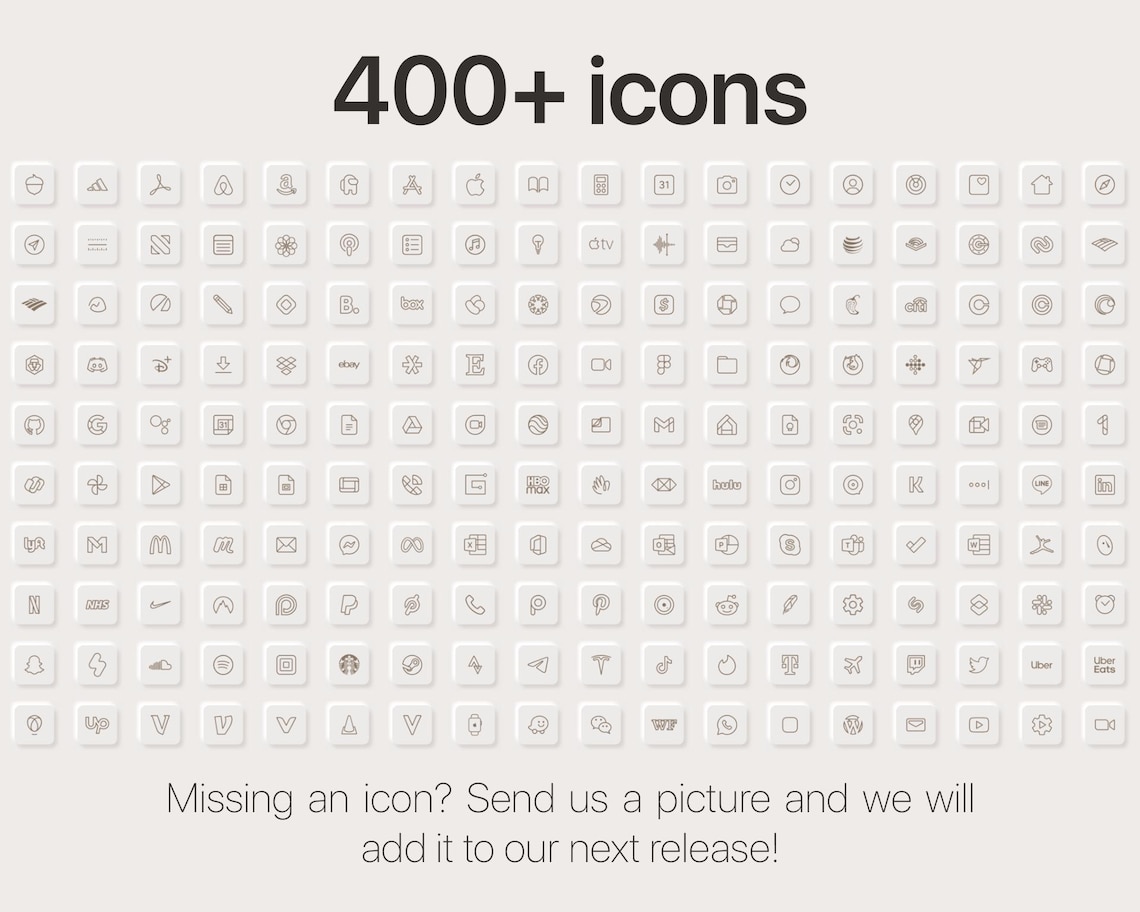 White Minimalist App Icons for iPhone | Custom Homescreen Icons and ...
