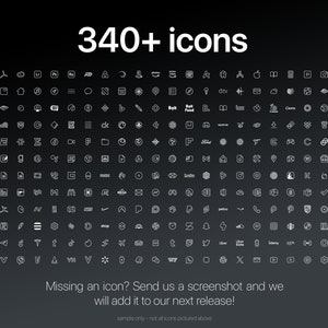 Black Ios Icon Pack, Minimal Dark Ios Icon Pack, Black and White Icon ...