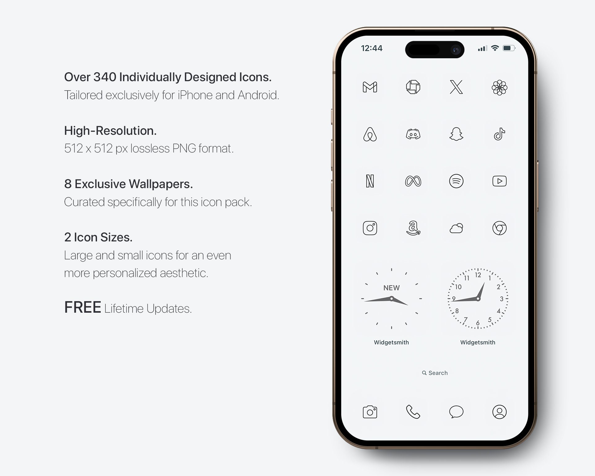 White Ios Icon Pack, Minimal White Icon Pack, Black and White Icon Pack ...