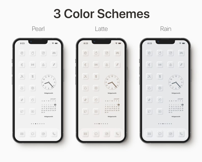 White Minimalist App Icons for iPhone | Custom Homescreen Icons and ...