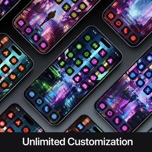 Cyberpunk Neon Ios Icon Pack, Minimal Ios Icon Pack, Cyberpunk ...