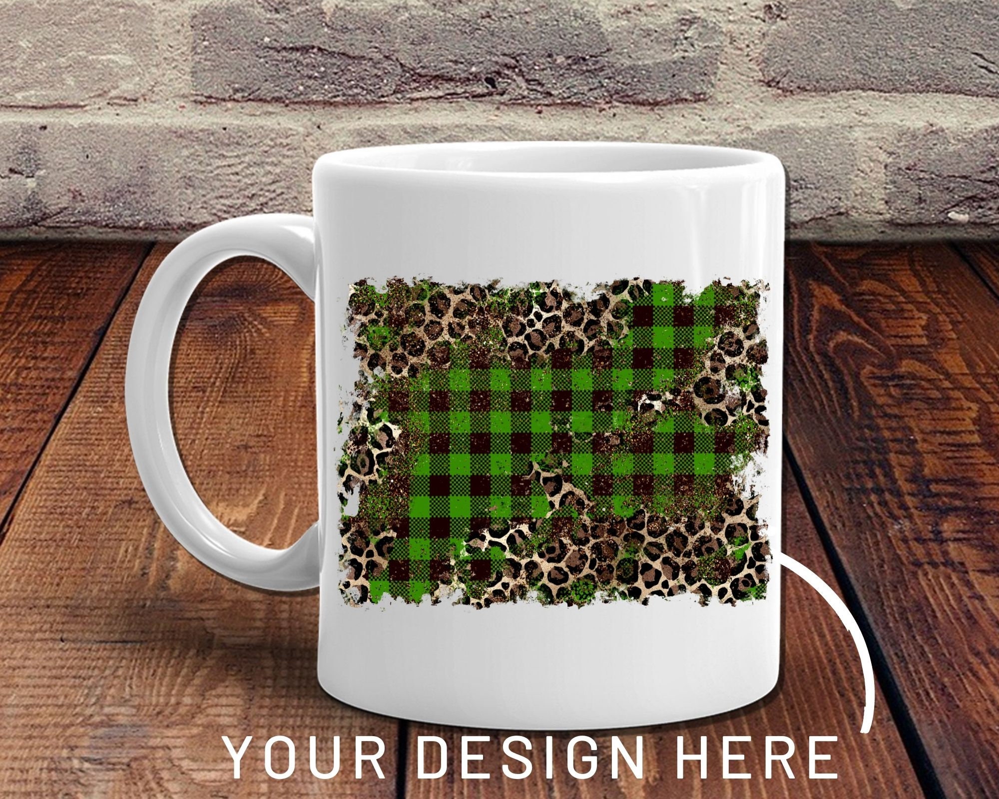 Green Buffalo Plaid Leopard Sublimation PNG, Cheetah Distressed ...