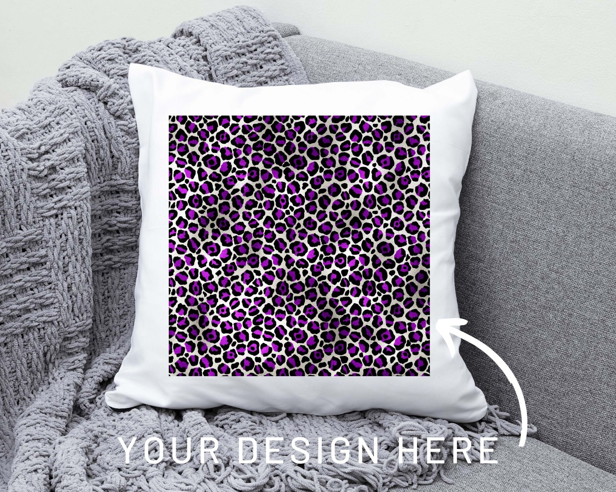 Cheetah Print Digital Paper, Purple and Silver Foil Pattern ...
