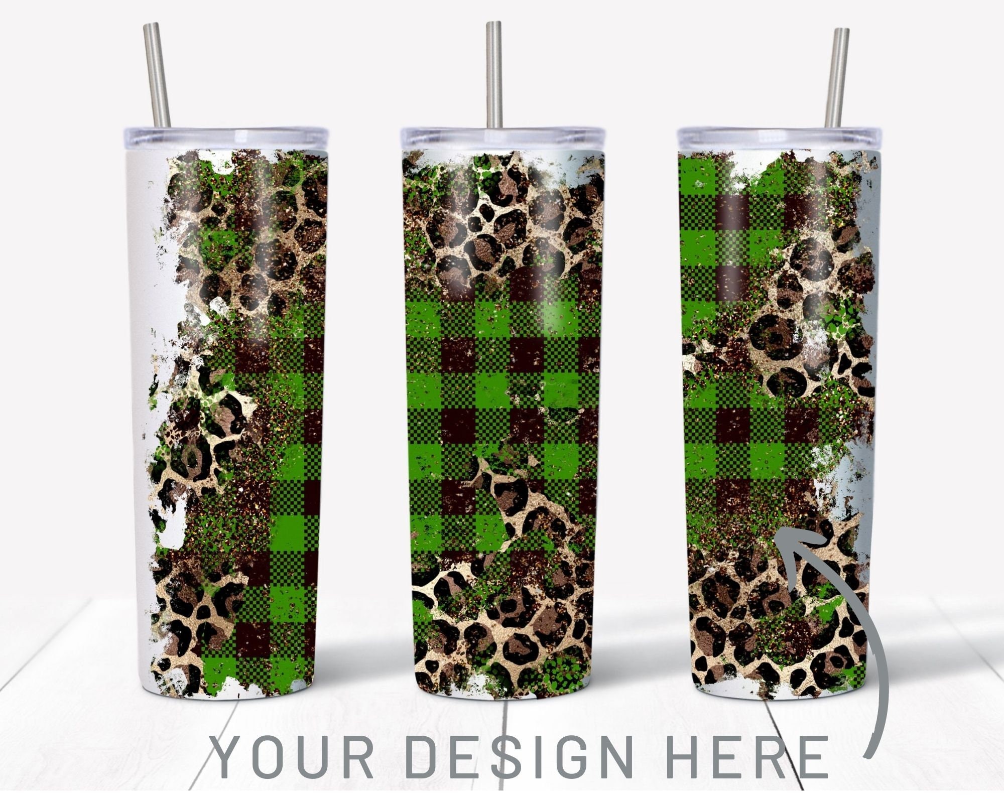 Green Buffalo Plaid Leopard Sublimation PNG, Cheetah Distressed ...