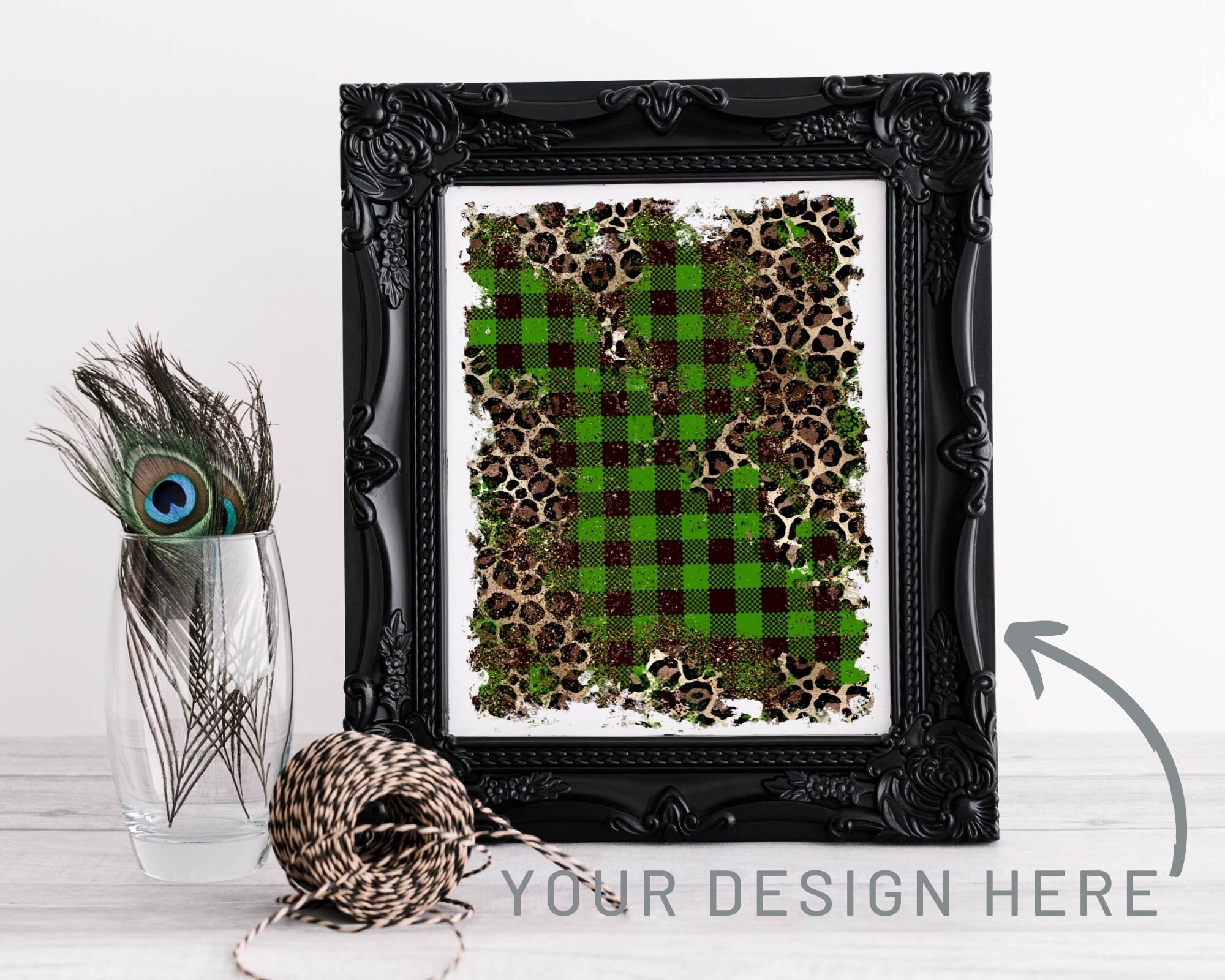 Green Buffalo Plaid Leopard Sublimation PNG, Cheetah Distressed ...