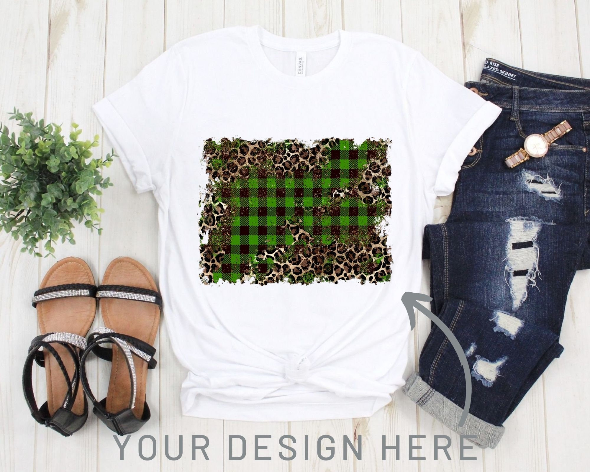 Green Buffalo Plaid Leopard Sublimation PNG, Cheetah Distressed ...