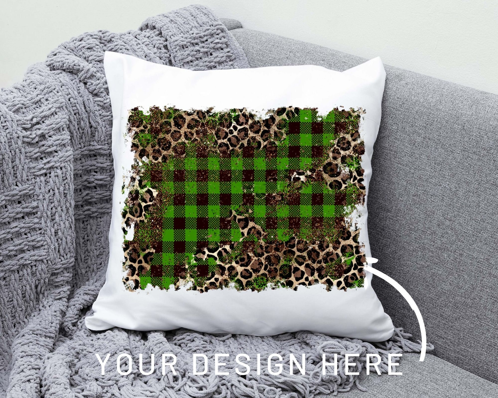 Green Buffalo Plaid Leopard Sublimation PNG, Cheetah Distressed ...
