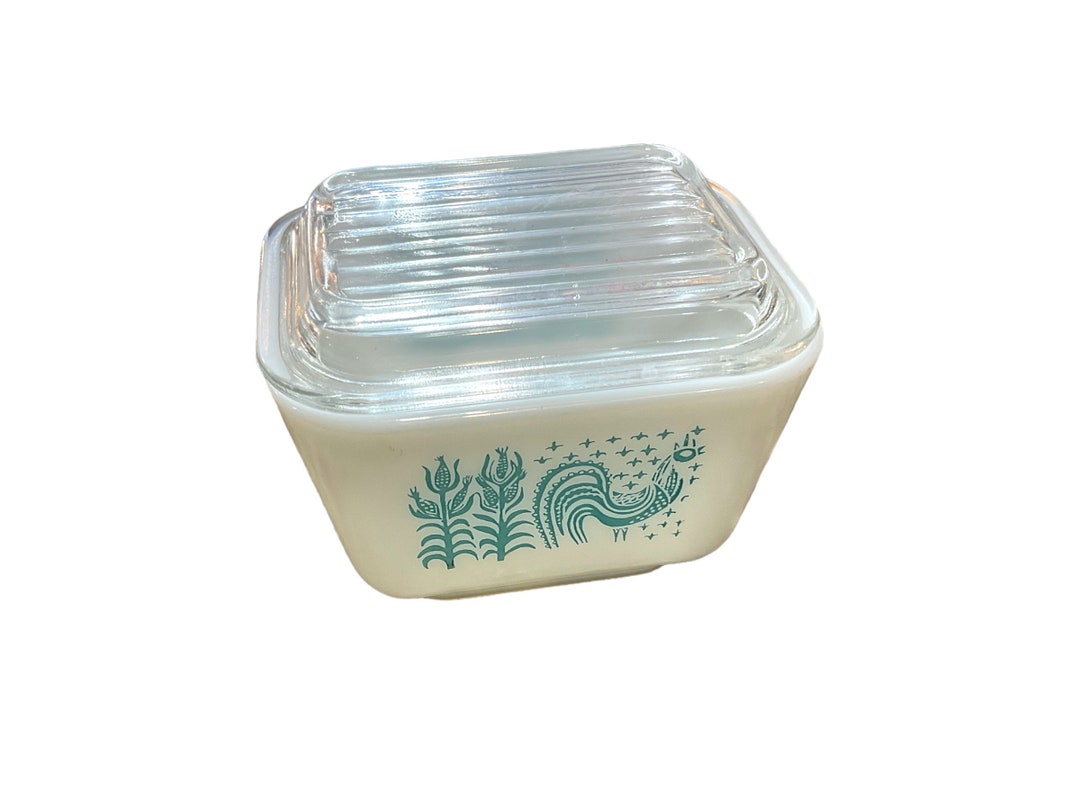 Vintage Pyrex Amish Butterprint #501 Fridge Dish With Lid , Pyex Glass ...
