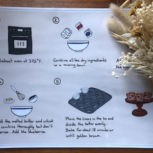 Visual Kid Friendly Recipe Montessori Inspired Blueberry Muffins ...