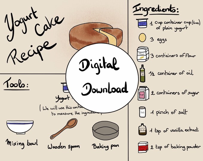 Visual Kid Friendly Recipe | Montessori Inspired | Yogurt Cake ...