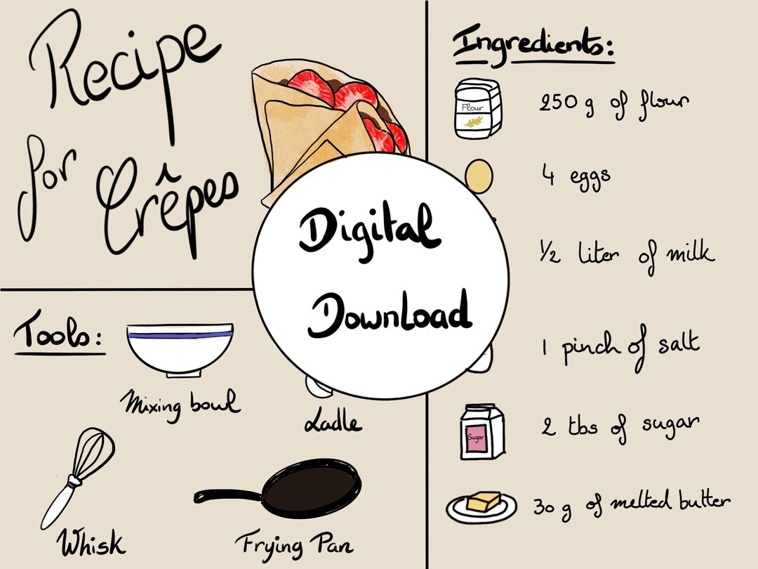 Visual Kid Friendly Recipe | Montessori Inspired | Crepes Printable ...