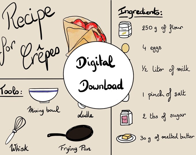 Visual Kid Friendly Recipe | Montessori Inspired | Crepes Printable ...
