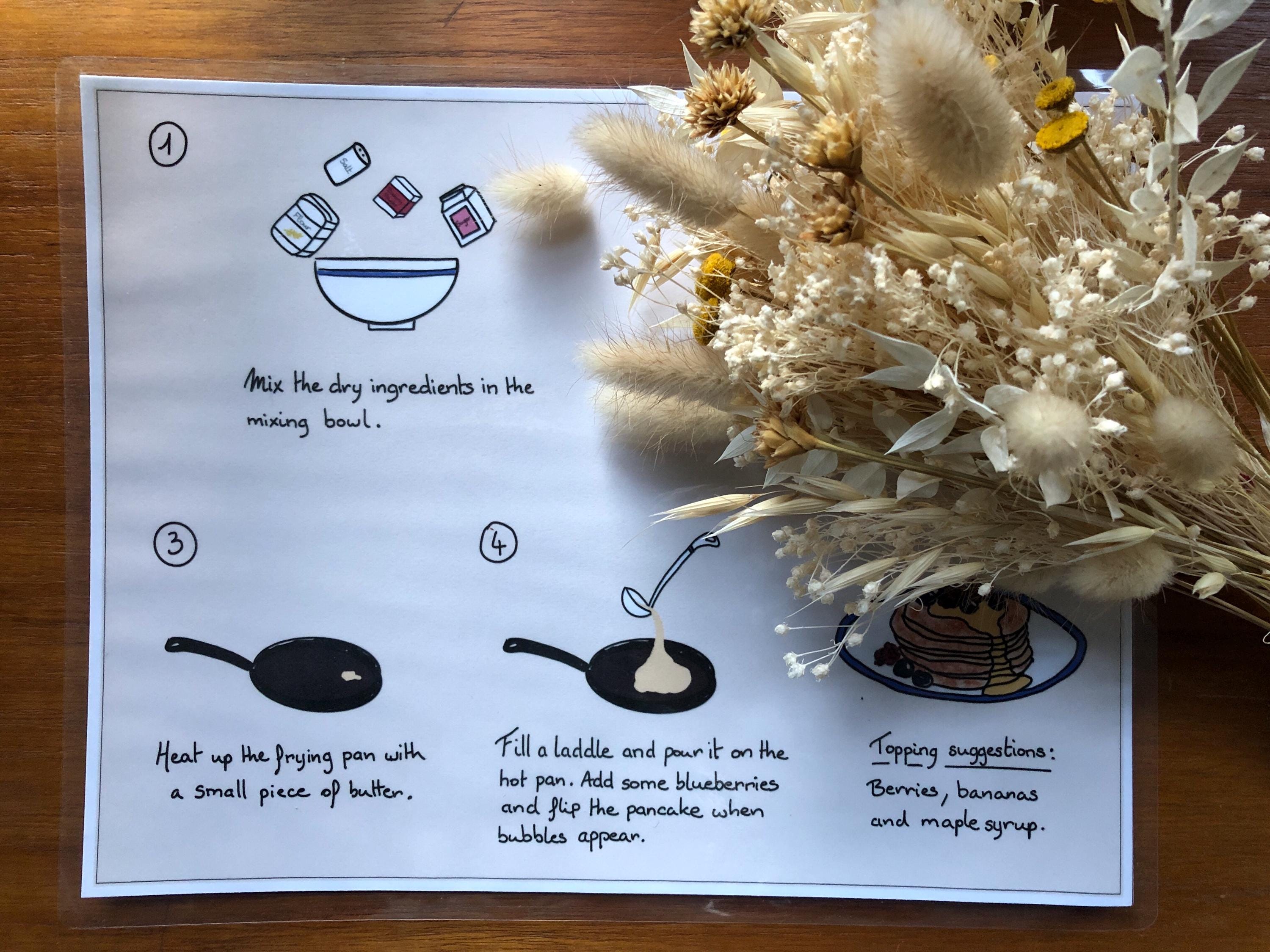 Visual Kid Friendly Recipe | Montessori Inspired | Pancakes Printable ...