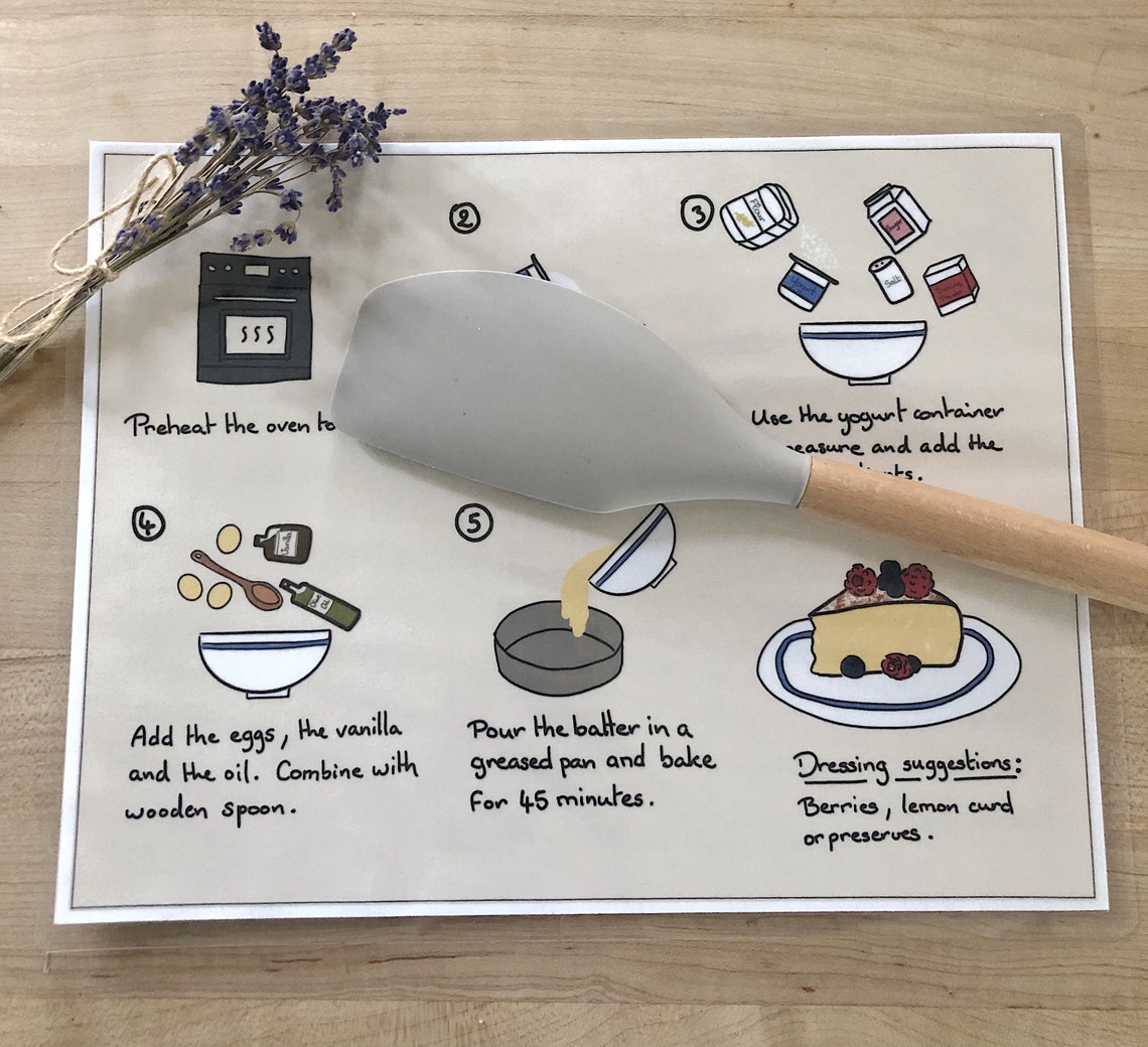 Visual Kid Friendly Recipe Montessori Inspired Yogurt Cake Printable ...