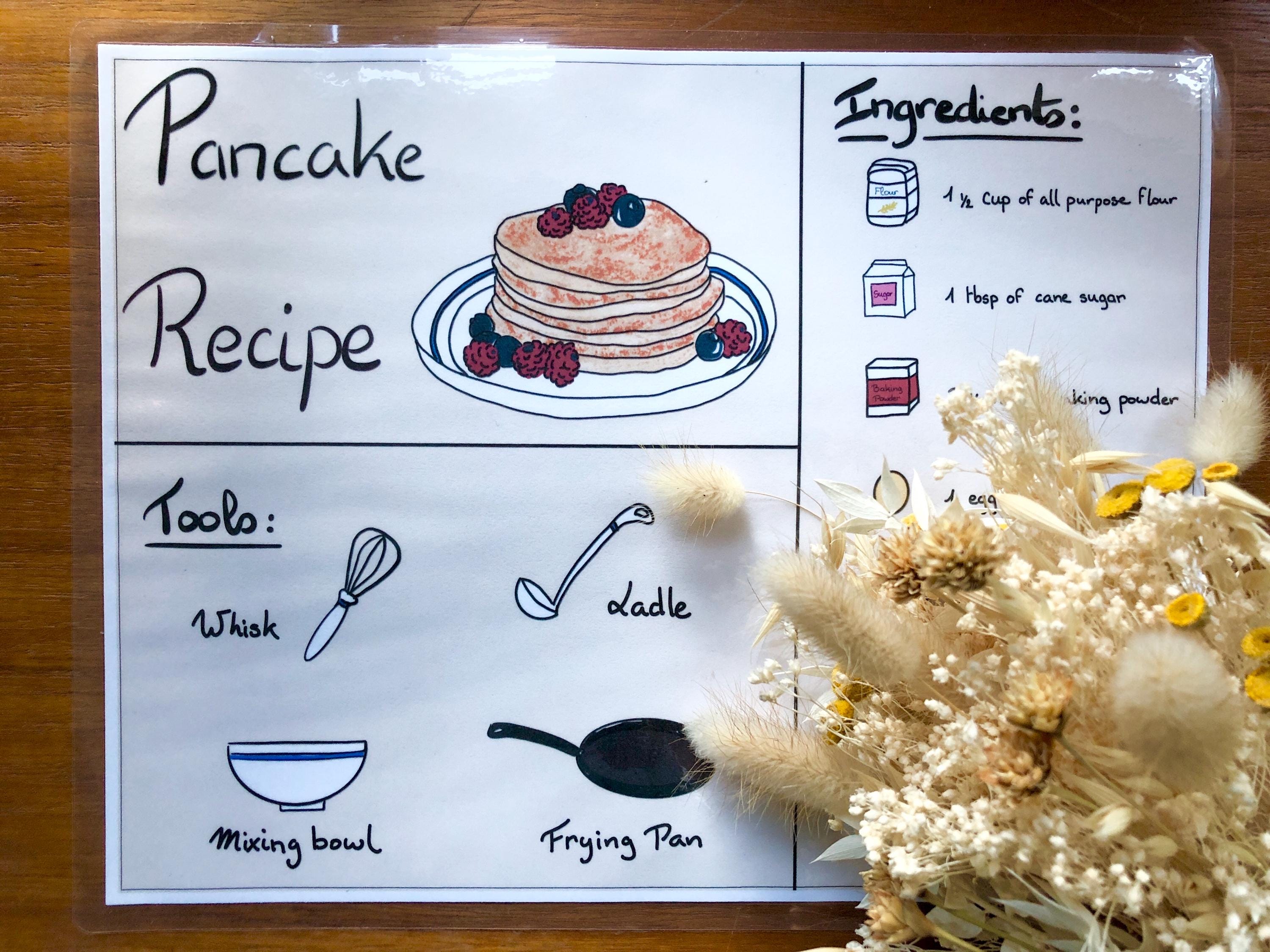 Visual Kid Friendly Recipe | Montessori Inspired | Pancakes Printable ...