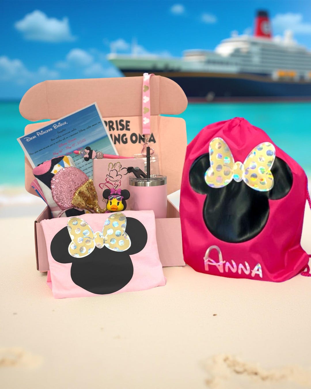 Personalized Disney Cruise Surprise Box | Minnie Mouse Cruise Reveal ...