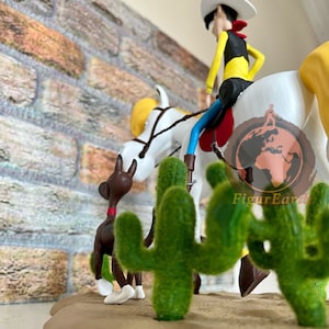 Lucky Luke Figure,vintage Cartoon Character,luck Luke Diorama - Etsy