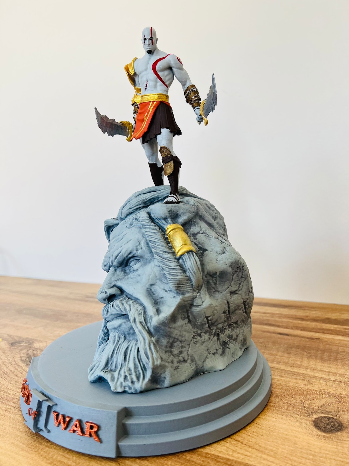 Kratos Zeus Figuregod of War Kratos Statuekratos Diorama 27 - Etsy