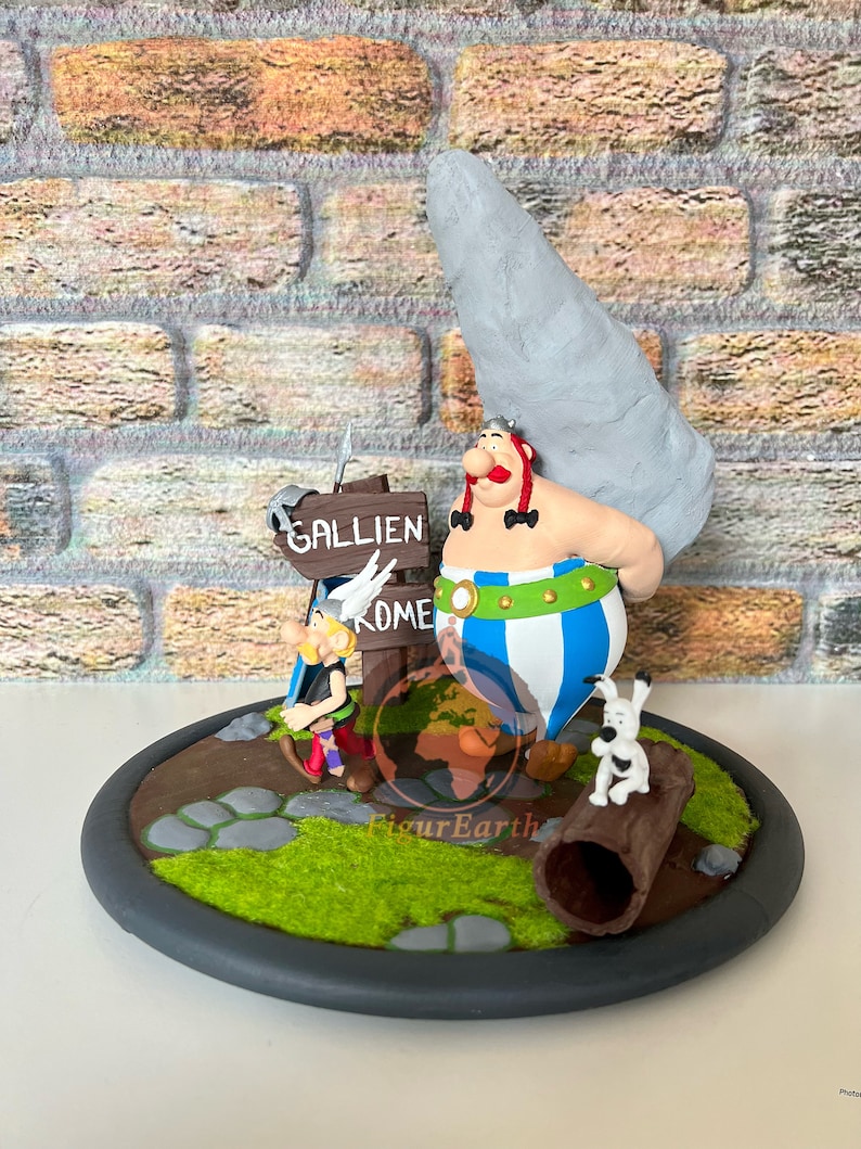 Asterix und Obelix Diorama | Handgemachte Cartoon Statue | Vintage ...