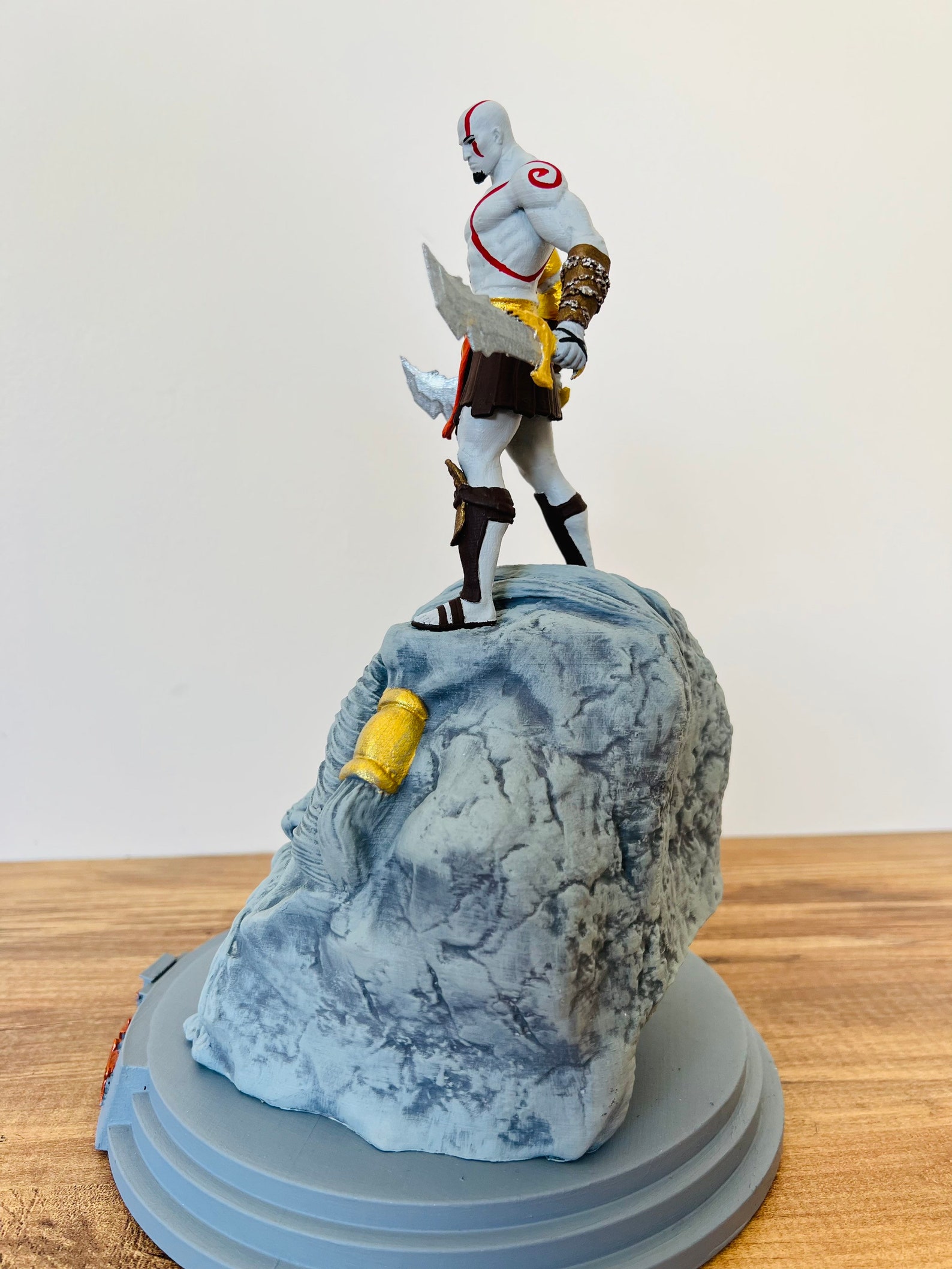 Kratos Zeus Figuregod of War Kratos Statuekratos Diorama 27 - Etsy